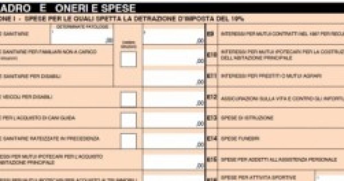 Modello 730 editabile 2014