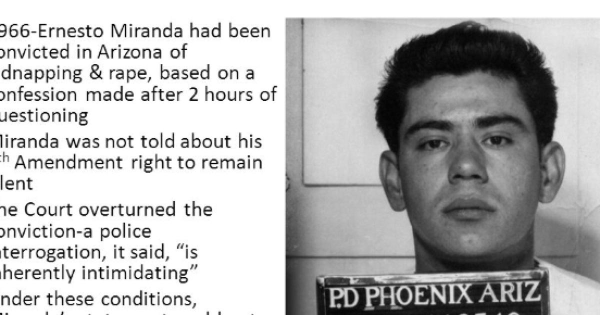 Miranda Rights - 50 years of police questioning