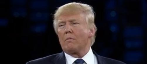 Hundreds protest, others walk out in massive protest of Donald Trump at ...