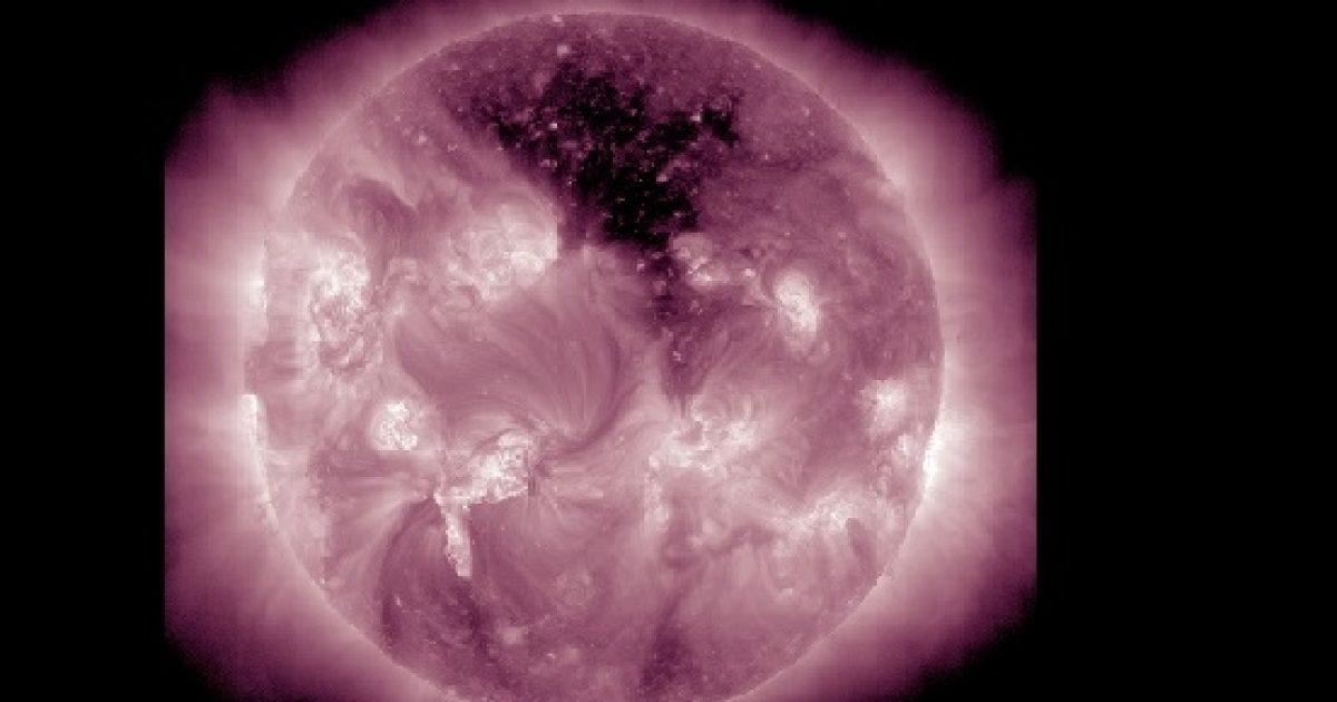 Colossal coronal hole in the sun