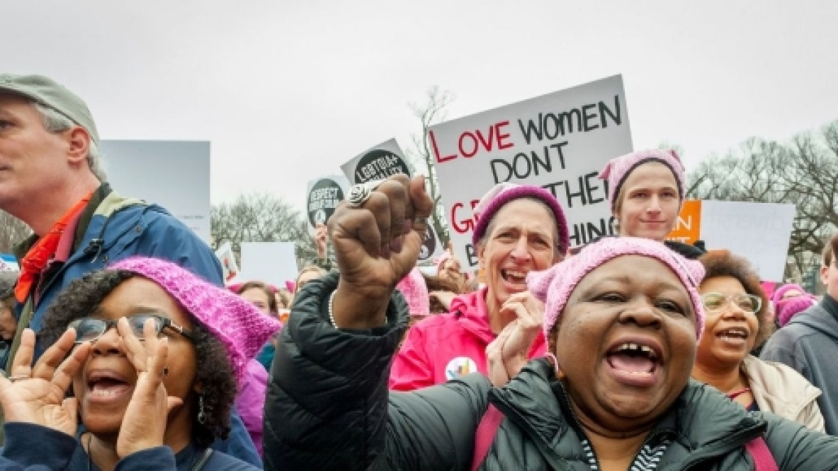A day after Trump's inauguration, men and women marched in D.C.
