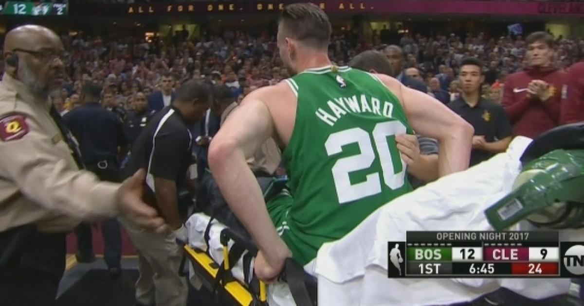 Gordon Hayward stretchered off court with gruesome leg injury