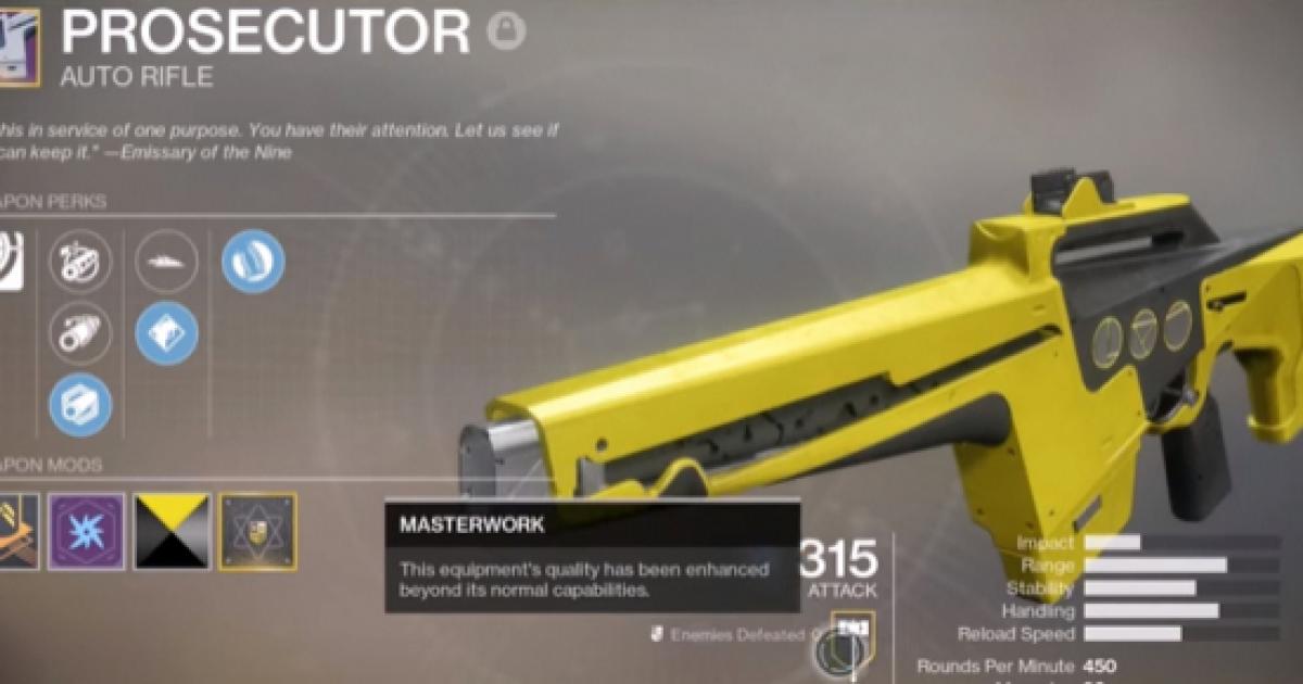 'Destiny 2:' Getting Masterworks weapons; Perfect Paradox walkthrough