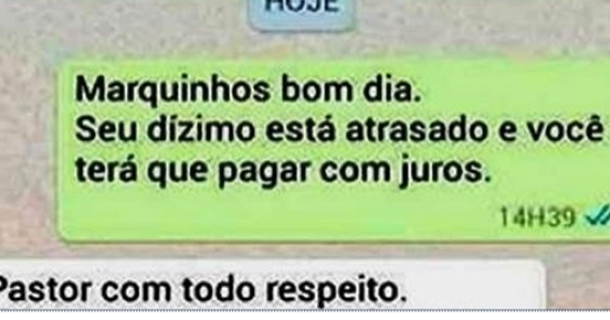 Pastor cobra dízimo com juros de fiel e ele joga a real