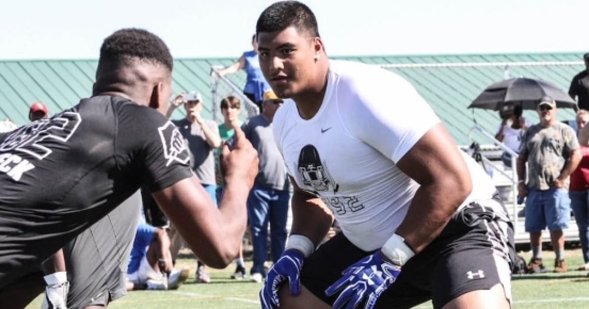 Michigan O-Line recruit from Australia Daniel Faalele working on his game