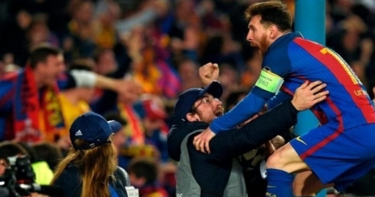 Check out the video of Messi and his fiancée getting mobbed after the ...
