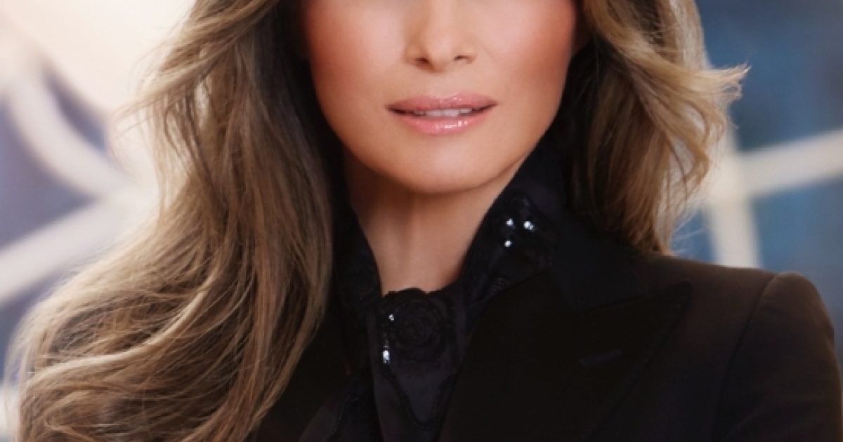 Melania Trump is fully covered in first official portrait