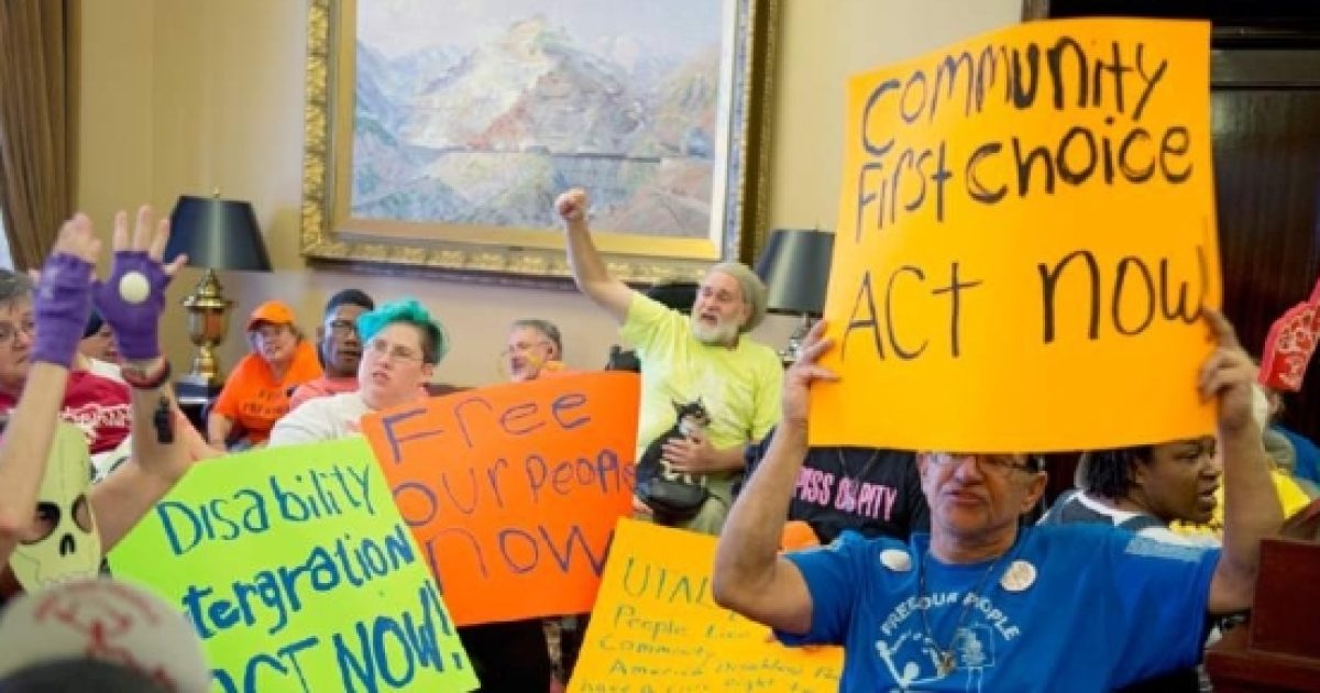 Disability rights group ADAPT storms White House