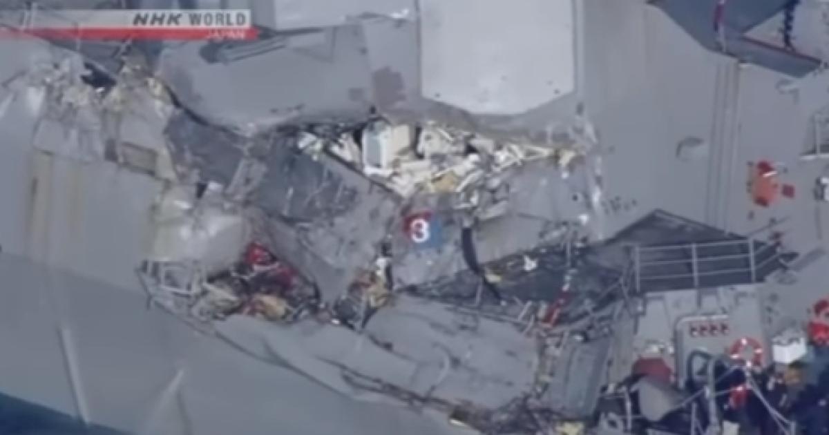 USS Fitzgerald collision: aerial footage released shows extent of ...