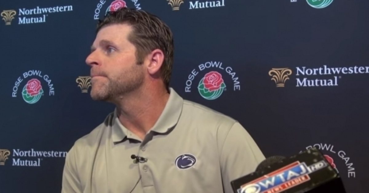 Penn State coordinator Brent Pry speaks to media