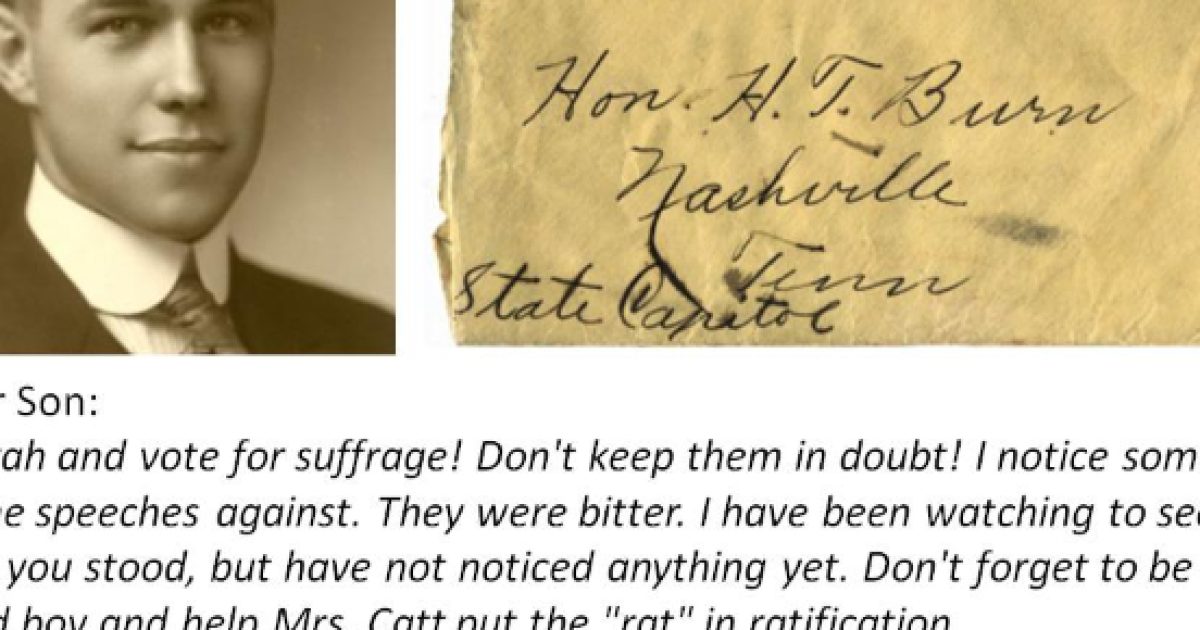 Harry Burn and the Ratification of the 19th Amendment in Tennessee