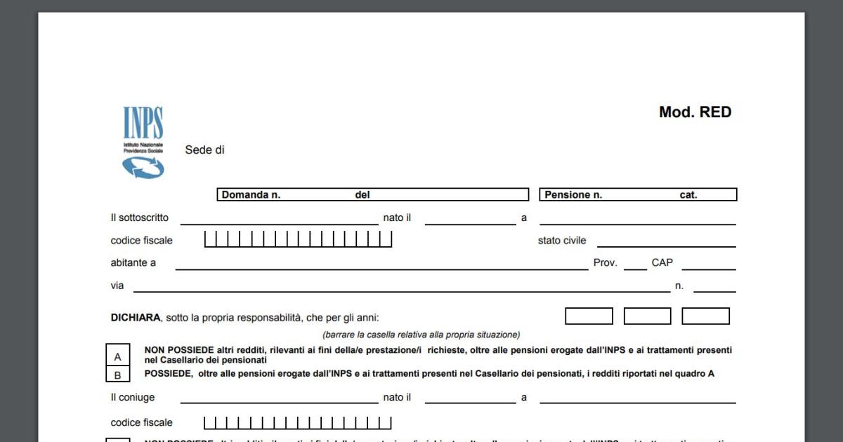 Pensioni, la scadenza del modello RED INPS slitta al 18 maggio 2020