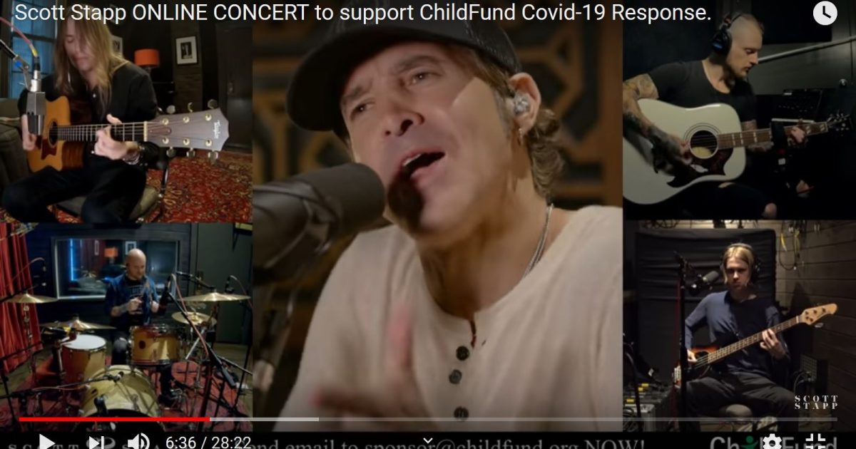 Scott Stapp gives from the heart in Childfund Livestream COVID-19 ...
