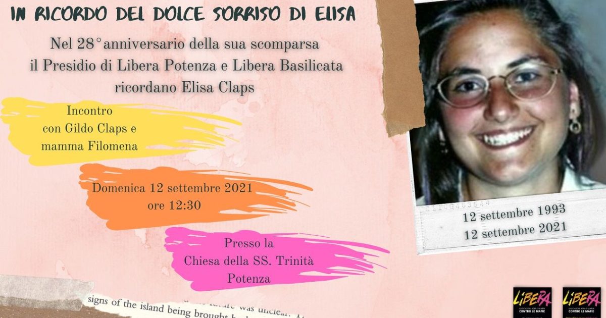 Elisa Claps, 28 anni fa la scomparsa e la morte, Libera: 'Martire della ...