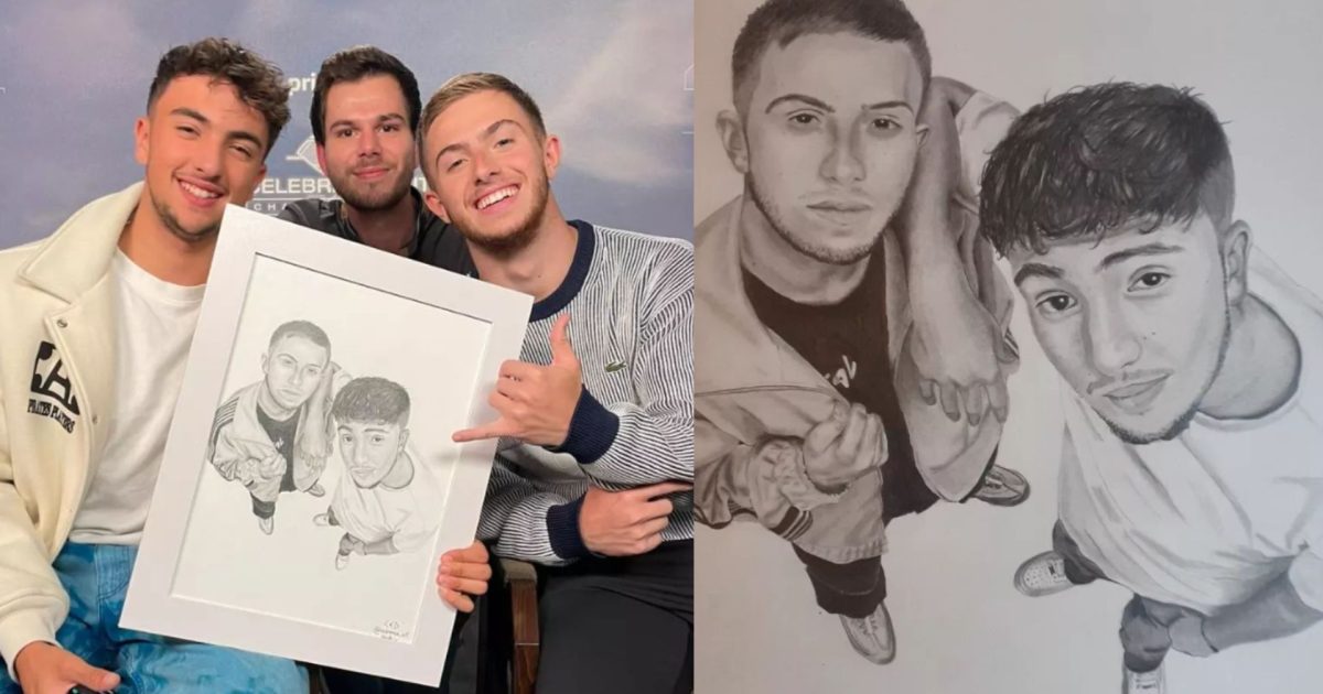 Michou et Inoxtag : leur portrait dessiné et offert par Cédric