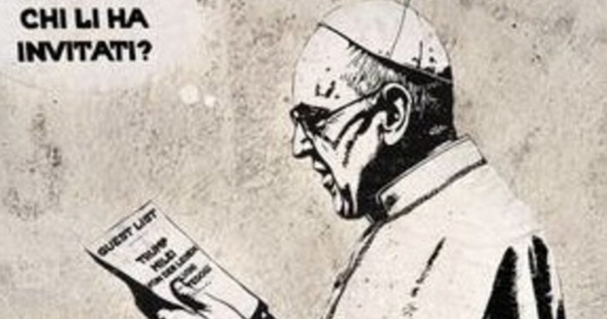 ‘Ma questi chi li ha invitati?’: Laika firma un murale su Papa Francesco