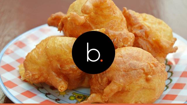 Simple coconut fritters with vanilla sauce recipe